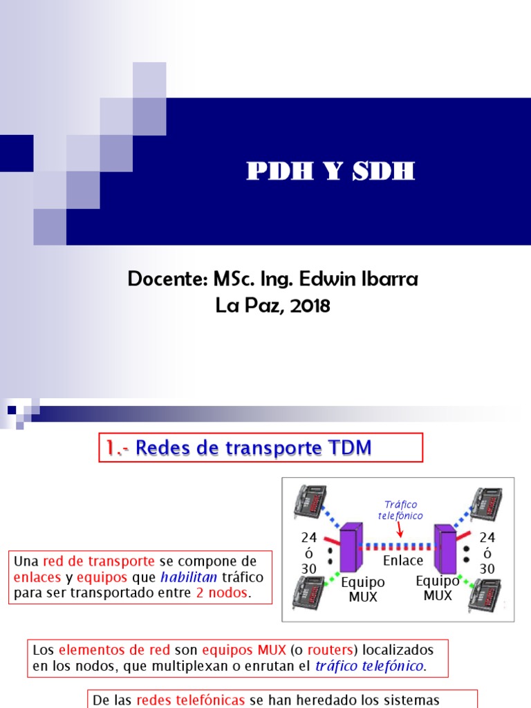 Redes TDM, PDH y SDH: Conceptos Clave | PDF | Red de computadoras ...