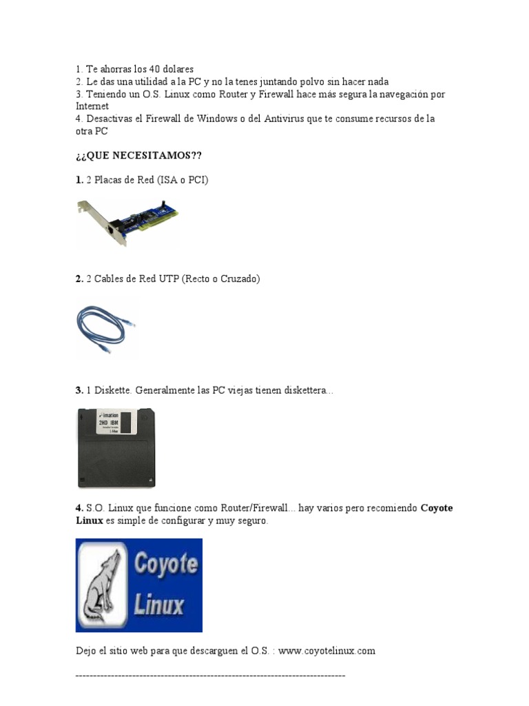 Armar Un ROUTER-Firewall Con Una PC | PDF | Dirección IP | Arquitectura ...