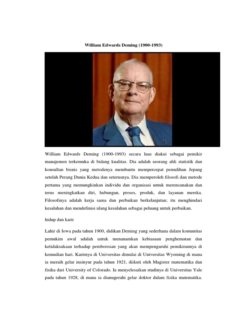 William Edwards Deming (1900-1993) | PDF