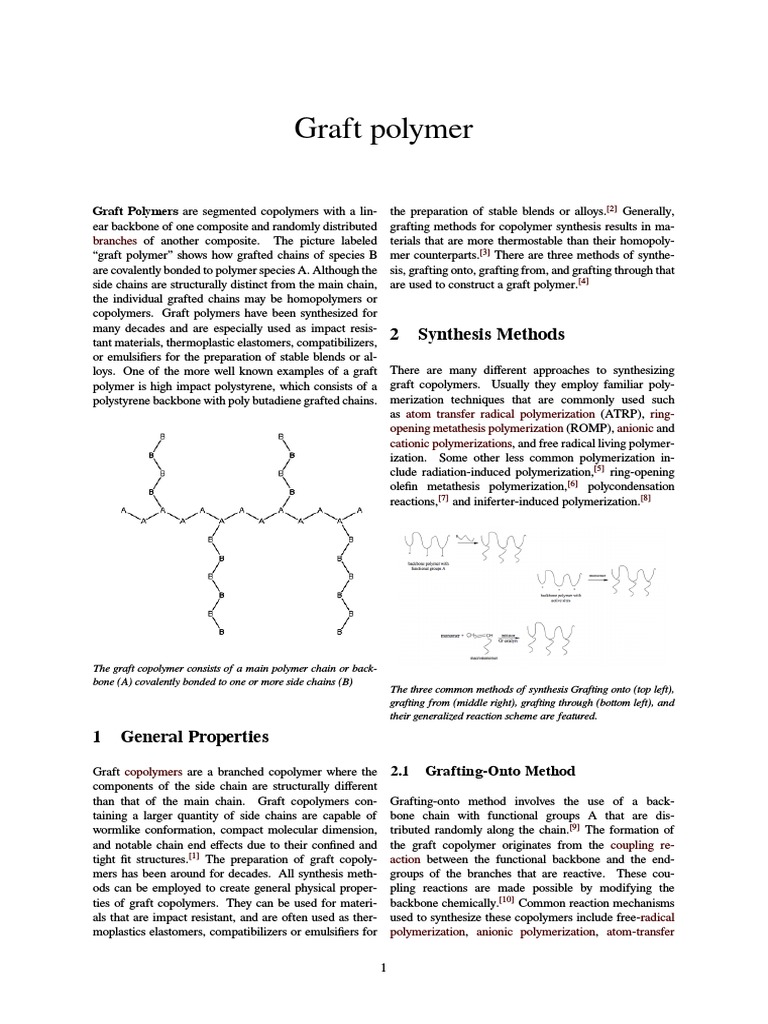 Introduction of Graft Polymerization | PDF | Chemistry | Chemical ...