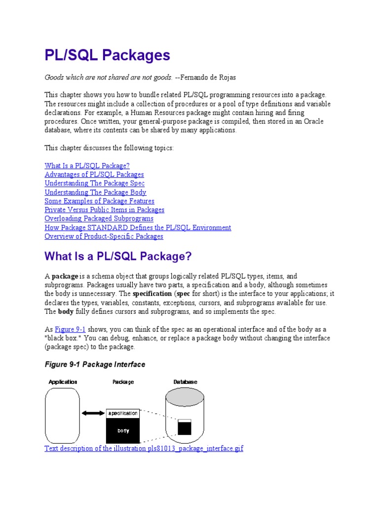 Package | PDF | Pl/Sql | Subroutine