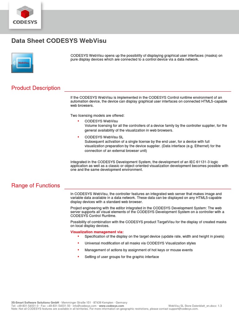 Webvisu SL Store Datenblatt en | PDF | Graphical User Interfaces ...