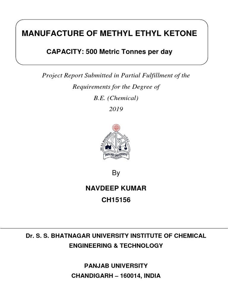 Production of MEK | PDF | Physical Chemistry | Chemical Compounds