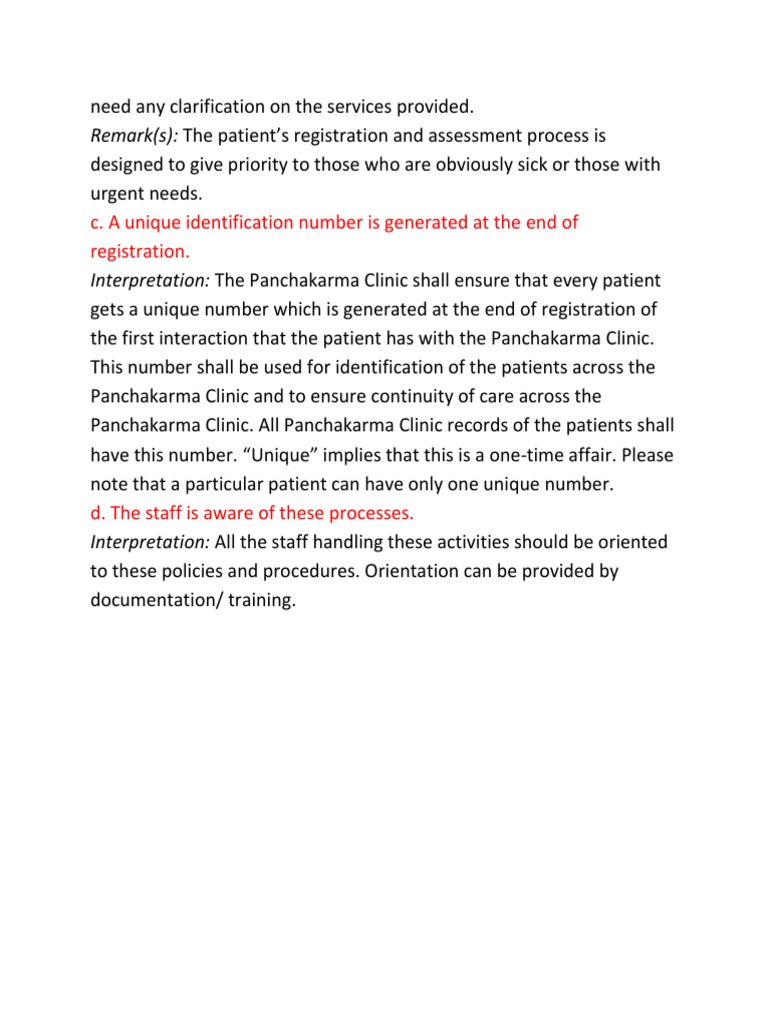 Remark(s) : The Patient's Registration and Assessment Process Is | PDF