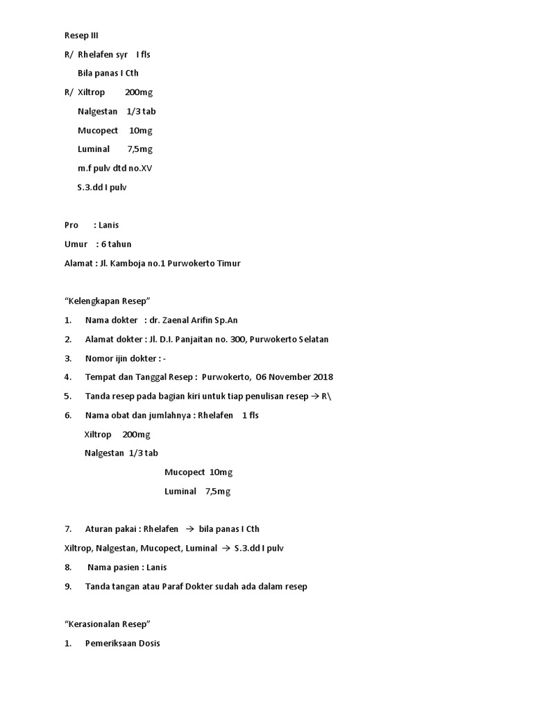 Contoh Skrining Resep | PDF