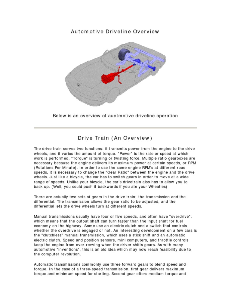 Automotive Driveline Overview PDF | PDF | Manual Transmission ...