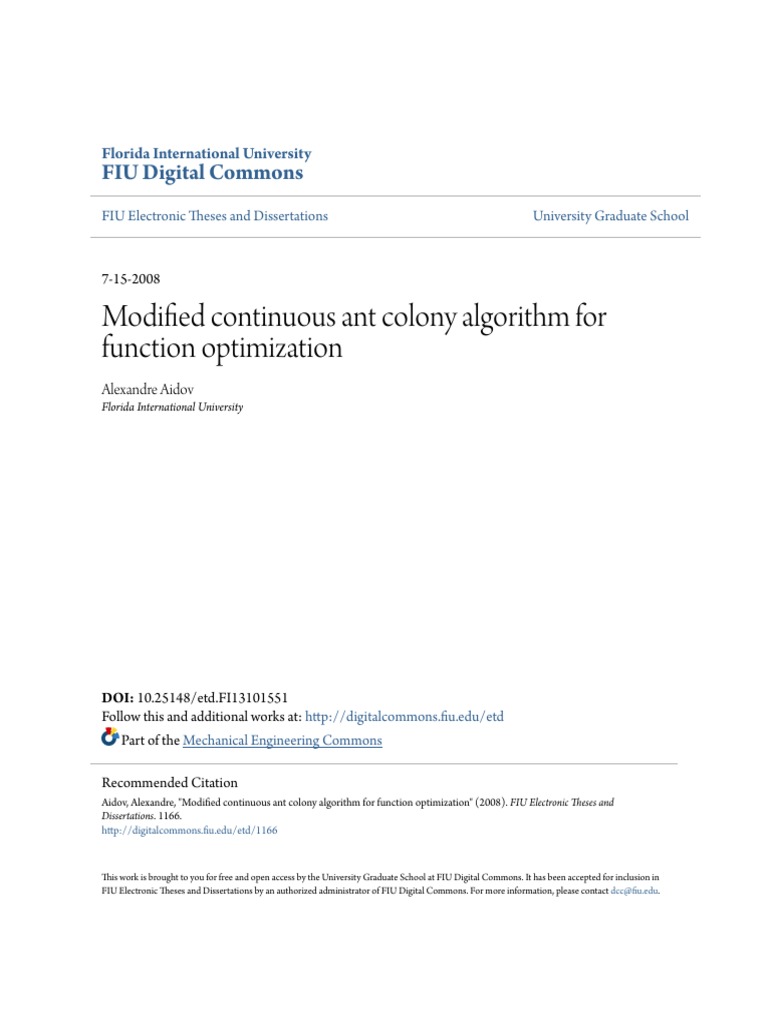 Ant Colony Optimization | PDF | Metaheuristic | Mathematical Optimization