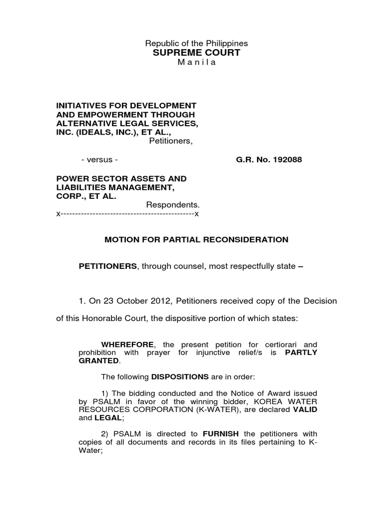 08 Angat Hepp - Motion For Partial Reconsideration 07 November 2012 ... 08 Angat Hepp - Motion For Partial Reconsideration 07 November 2012 ...