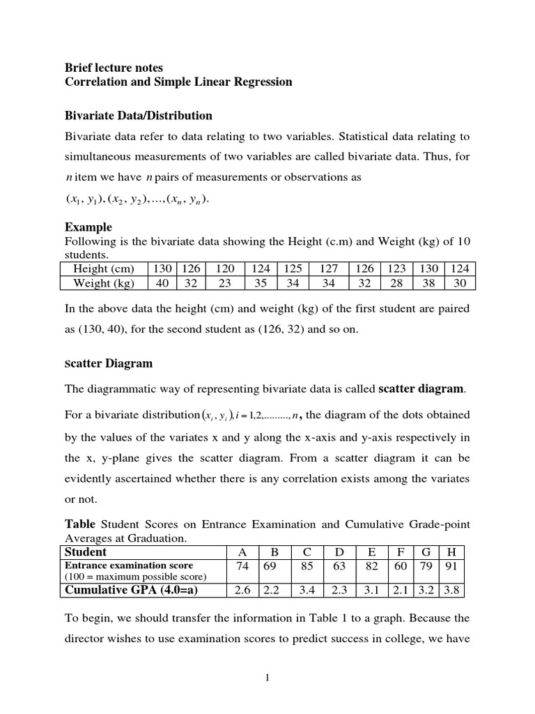 Correlation & Simple Regression | PDF | Correlation And Dependence | Least Squares