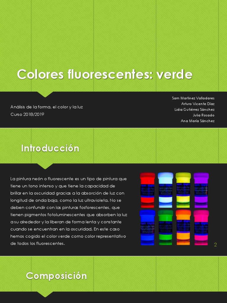 El Verde Fluorescente: Análisis y Usos | PDF | Verde | Color