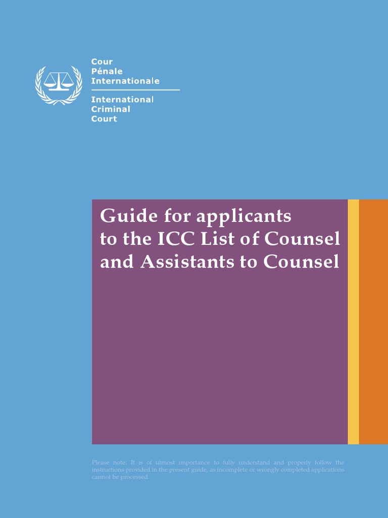 Guide For Applicants To The ICC List of Counsel and Assistants To ...