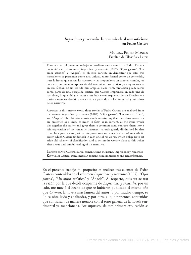 Pedro Castera, Romanticismo Mexicano | PDF | México | Novelas