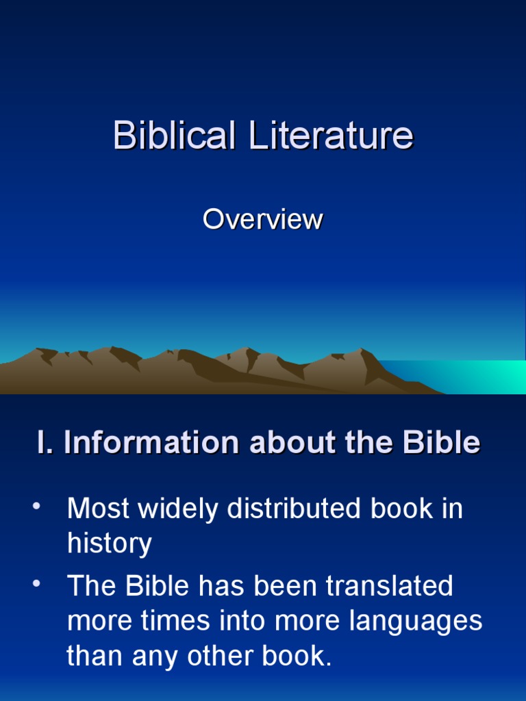Understanding Biblical Literature | PDF | Old Testament | Bible