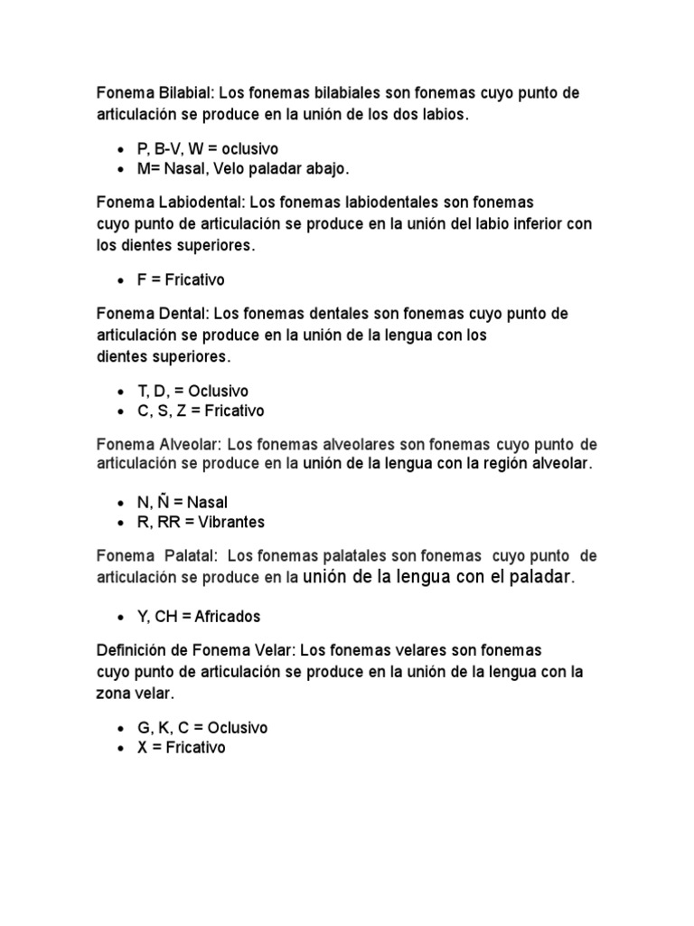 Fonema Bilabial | PDF