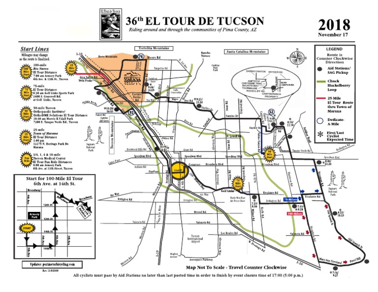 2018 El Tour de Tucson Route Map | PDF