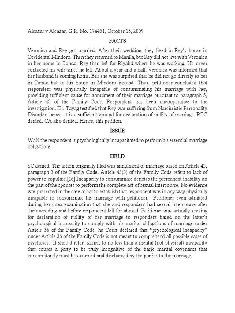 Alcazar Vs Alcazar | PDF