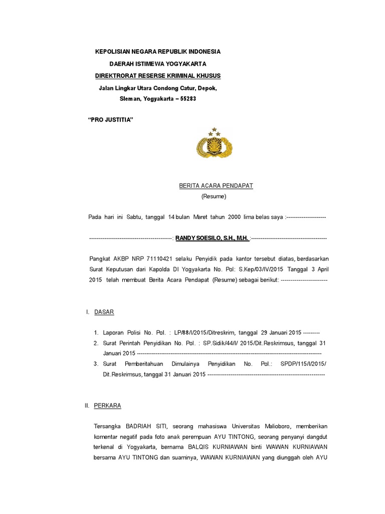 Resume Polisi | PDF
