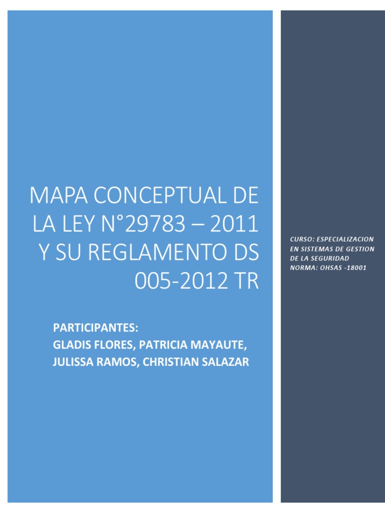 Mapa Conceptual Ley 29783 | PDF | Evaluación | Planificación
