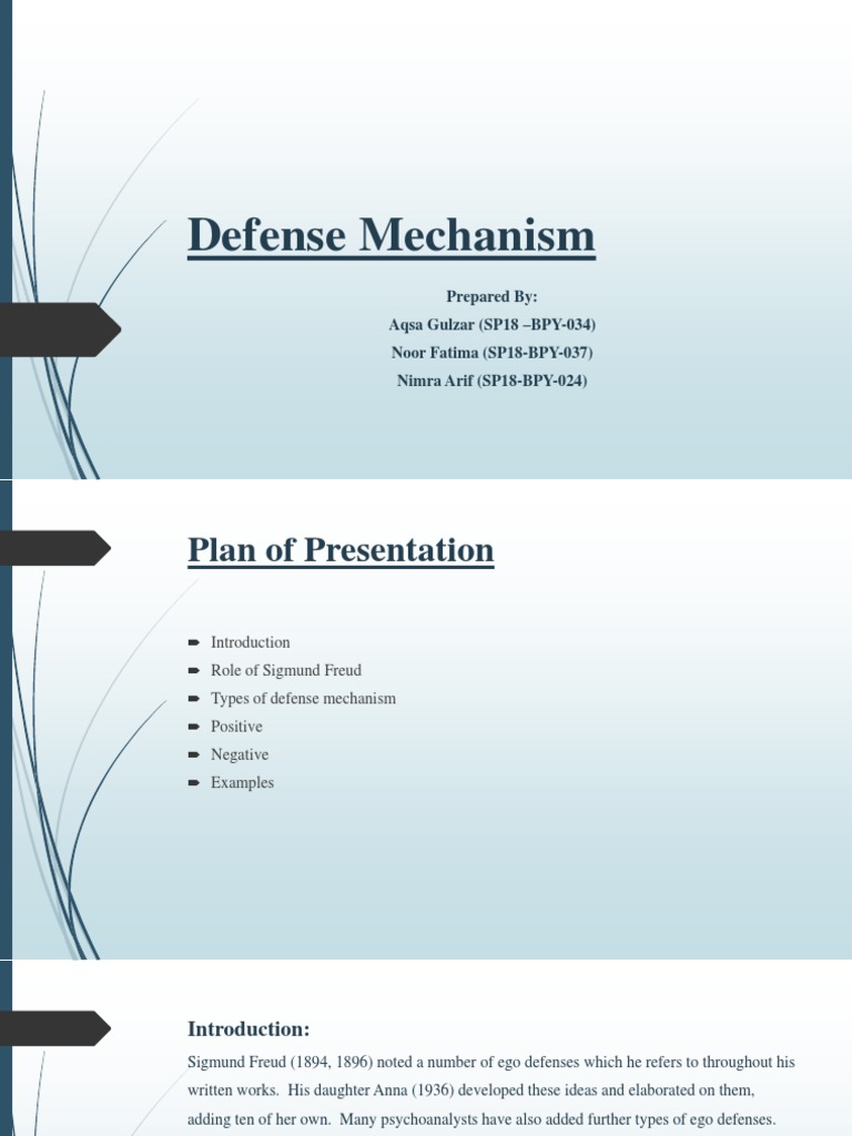 Freud and Anna Freud's Defense Mechanisms | PDF | Defence Mechanisms | Id