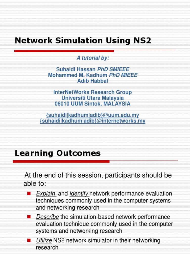 Network Simulation Using Ns2 A Tutorial By Pdf Simulation