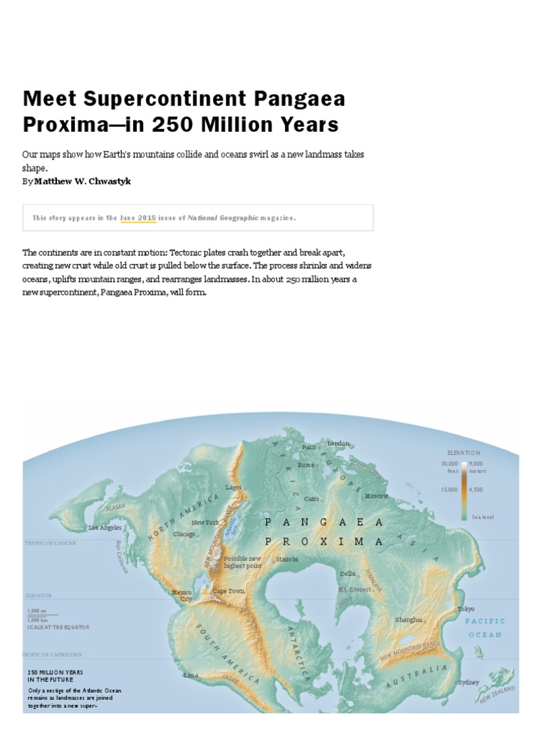 Pangaea Proxima: Future Supercontinent Map | PDF | Continent | Plate ...