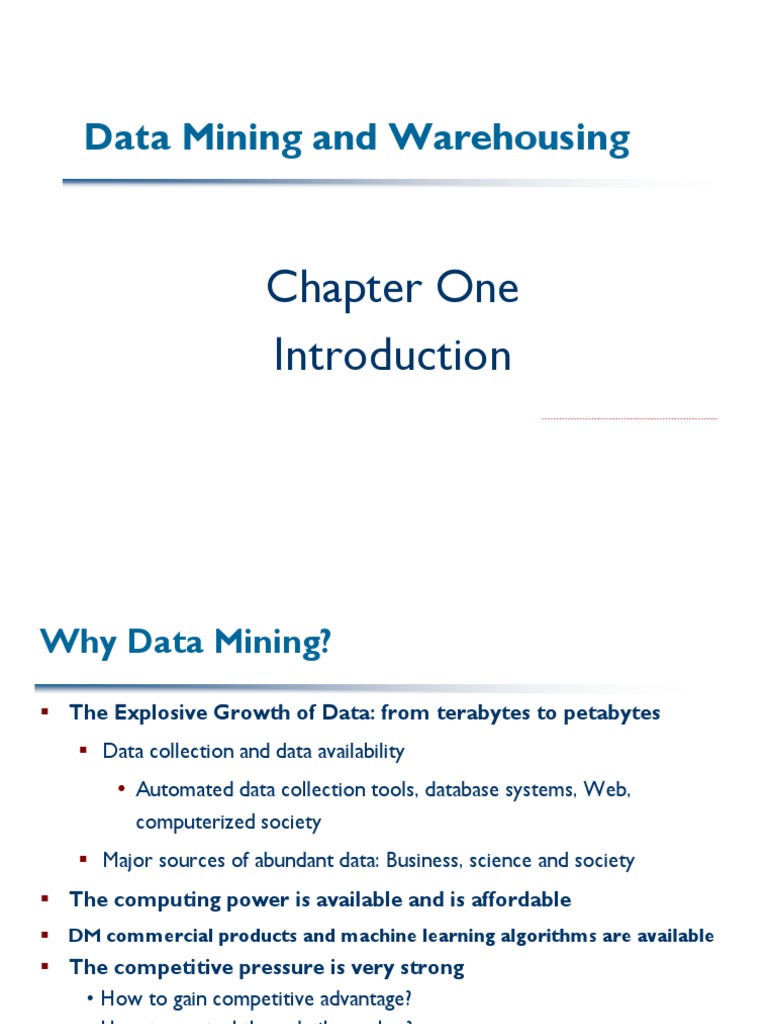 Chapter 1 Data Mining Lecture Note | PDF | Data Mining | Statistical ...