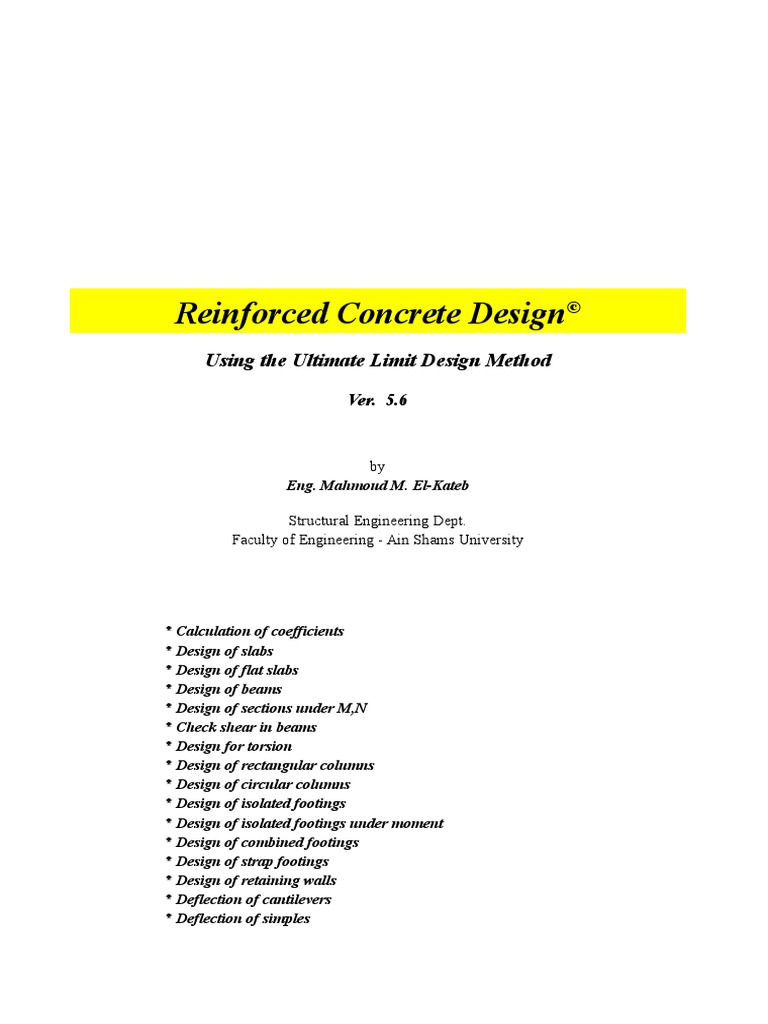 Reinforced Concrete Design | PDF | Beam (Structure) | Applied And ...