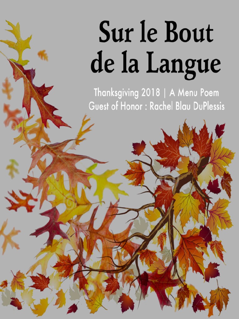 Thanksgiving Menu-Poem 2018 | PDF
