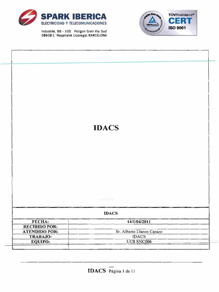 Configuración y Carga de IDACS | PDF | Tecnología de información y ...