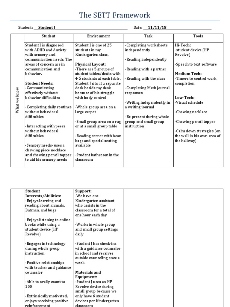 Settframework | PDF | Classroom | Change