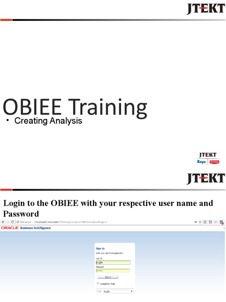 OBIEE Training: - Creating Analysis | PDF