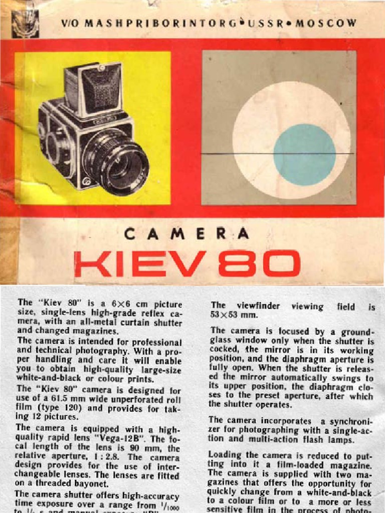KIEV 80 Camera Manual PDF | Download Free PDF | Recording Devices ...