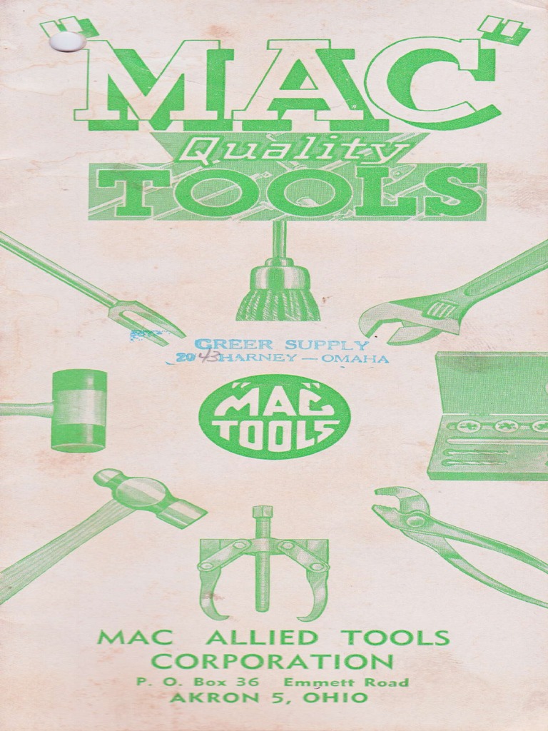 Mac Tools Catalog No 14 1947 | PDF | Screw | Manufactured Goods