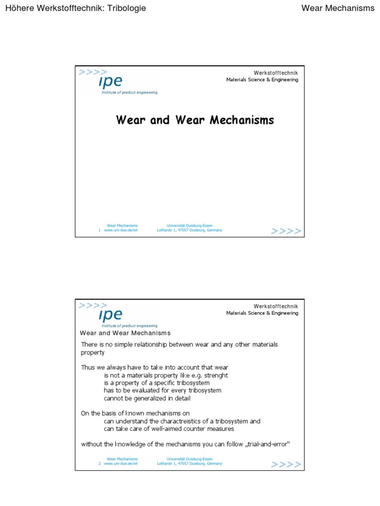 Wear Mechanism | PDF