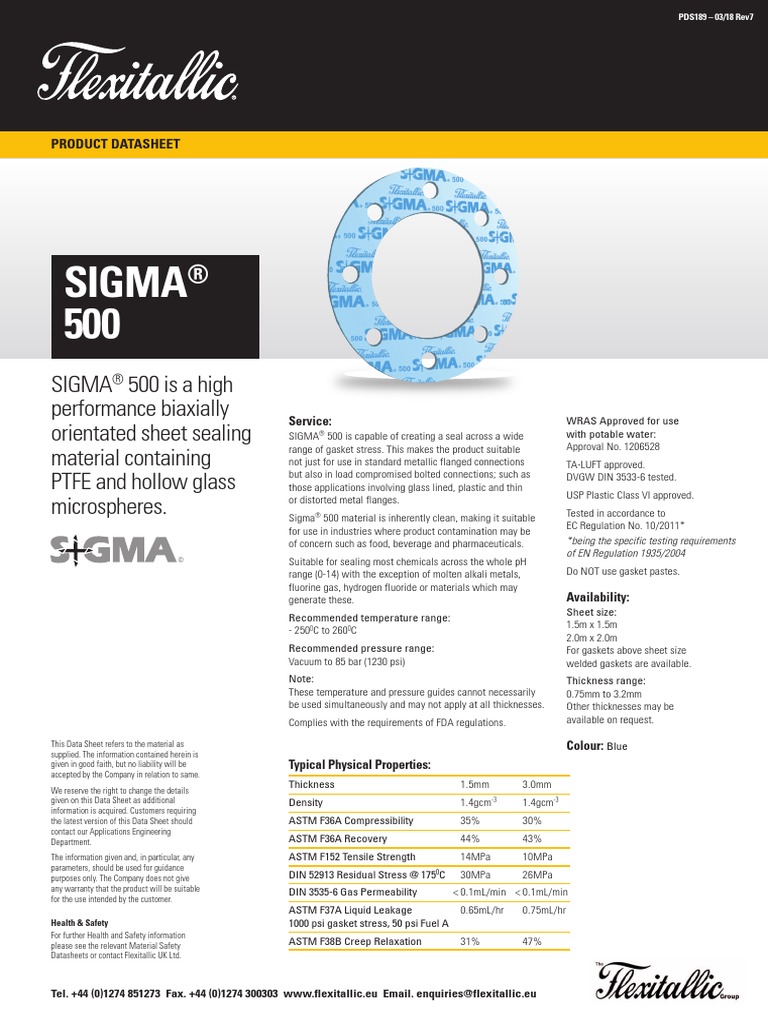 Sigma 500 | PDF | Industrial Processes | Materials