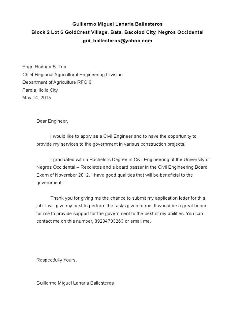 Application Letter DA | PDF | Qualifications | Educational Stages