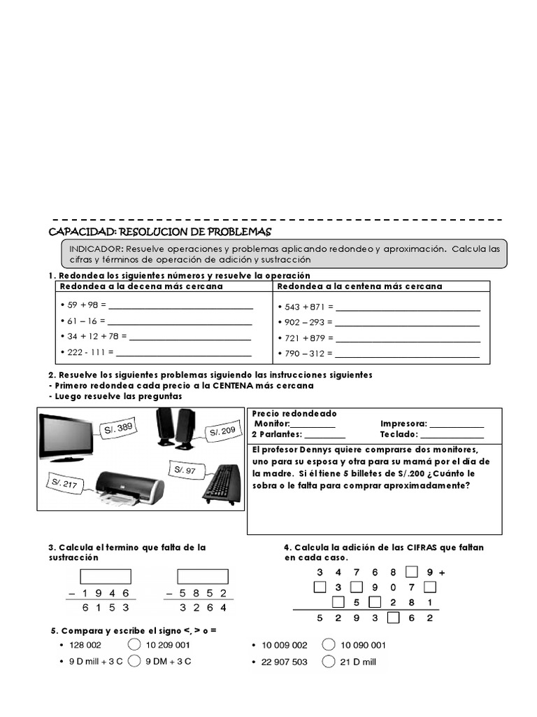 Examen Matemática 5to Grado | PDF | Multiplicación | Notación Matemática