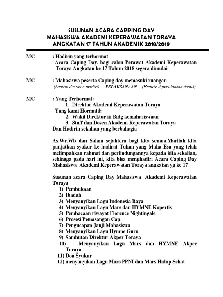 Susunan Acara Capping Day | PDF