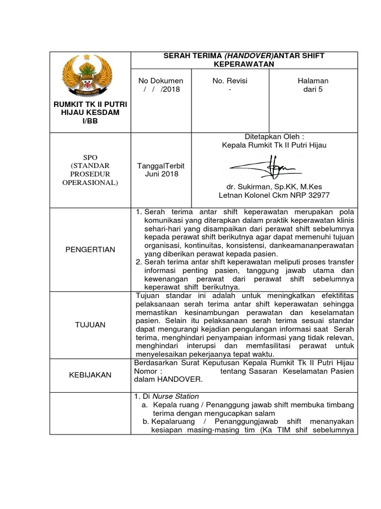 SPO Handover 1 | PDF