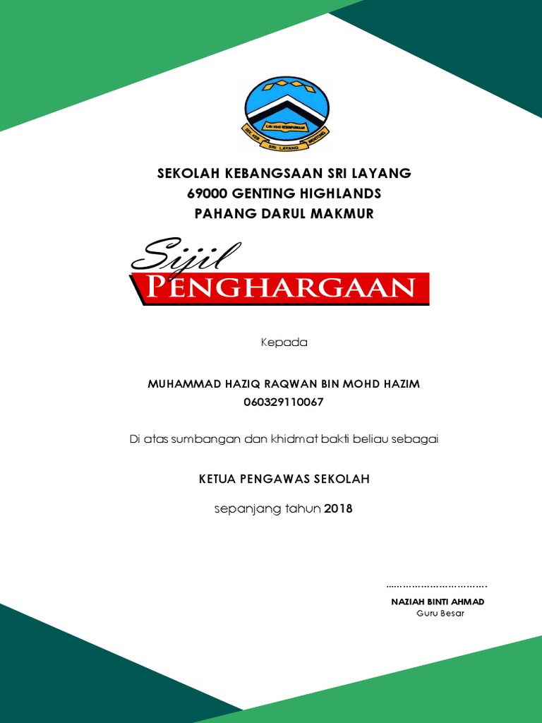 Sijil Ajk Surau 2018 | PDF