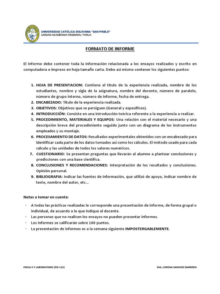 Formato Informe | PDF