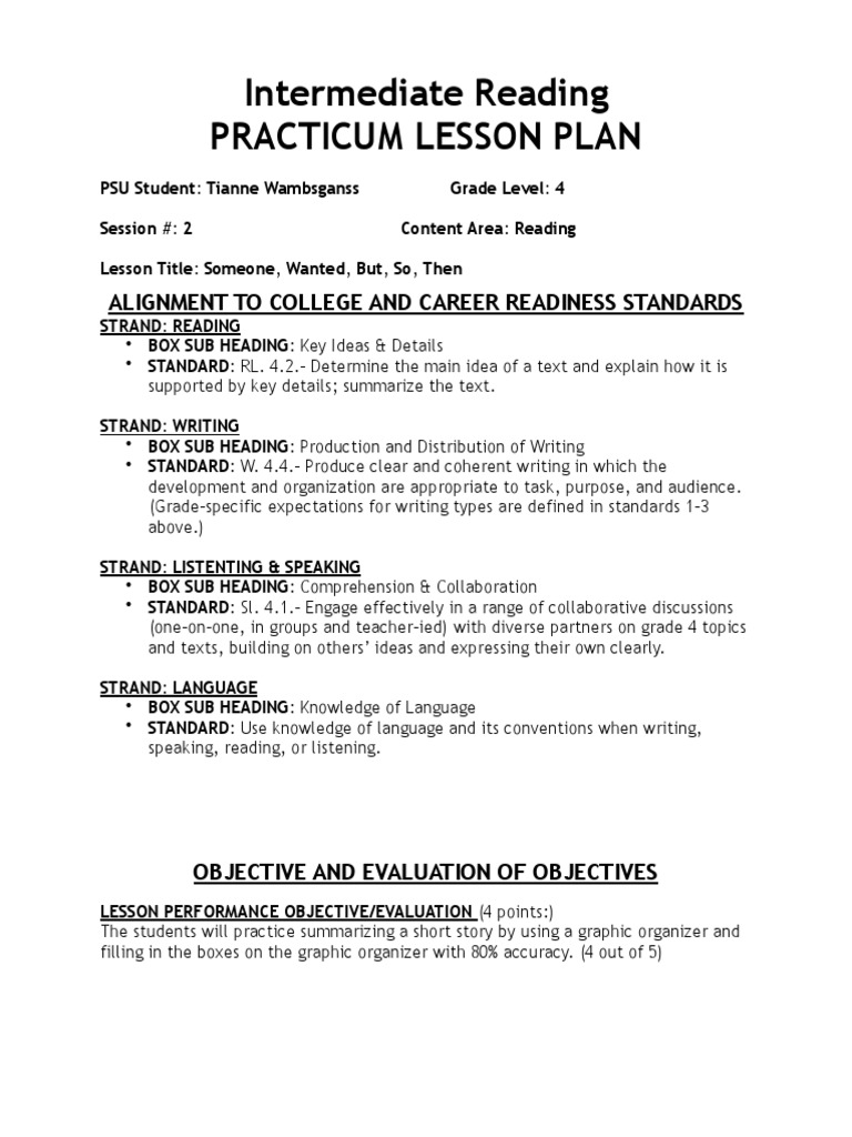 Graphic Organizer Lesson Plan | PDF | Lesson Plan | Reading Comprehension