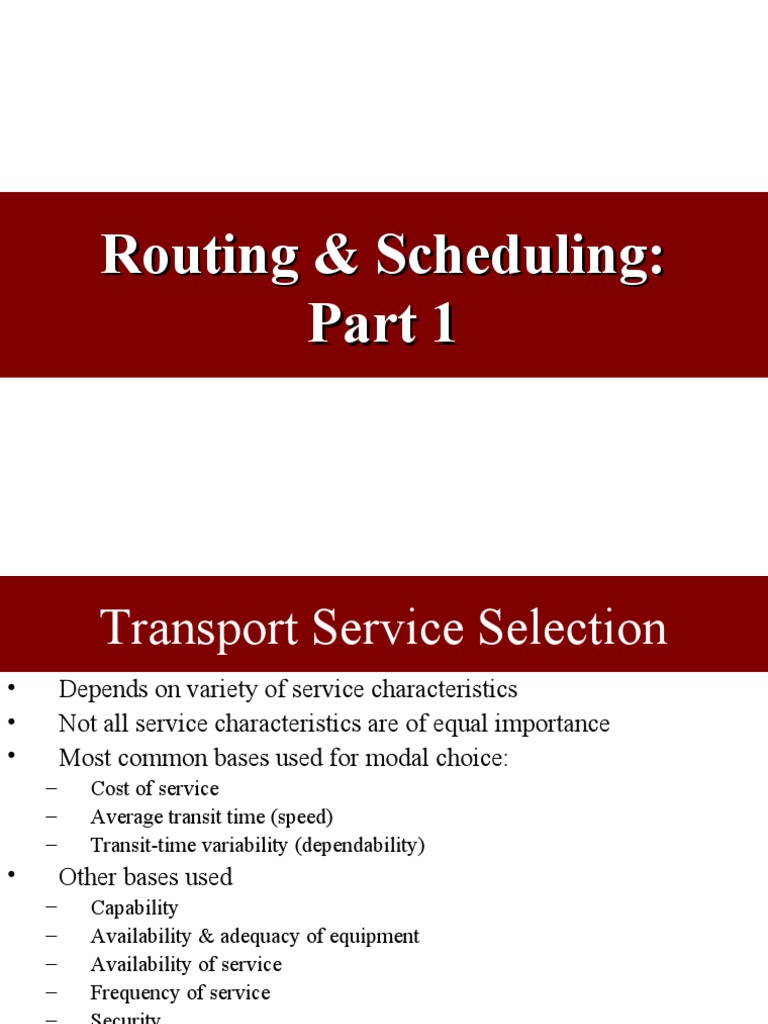 Routing & Scheduling | PDF | Public Transport | Inventory