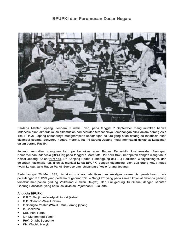 BPUPKI Dan Perumusan Dasar Negara | PDF