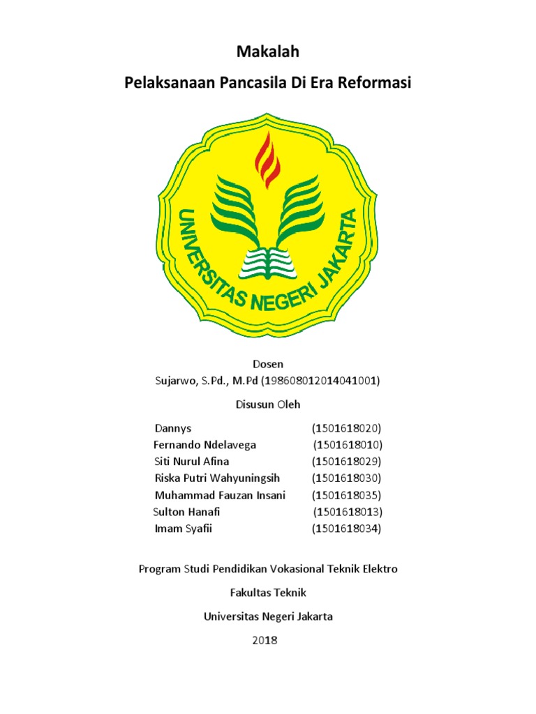 Cover Makalah UNJ | PDF