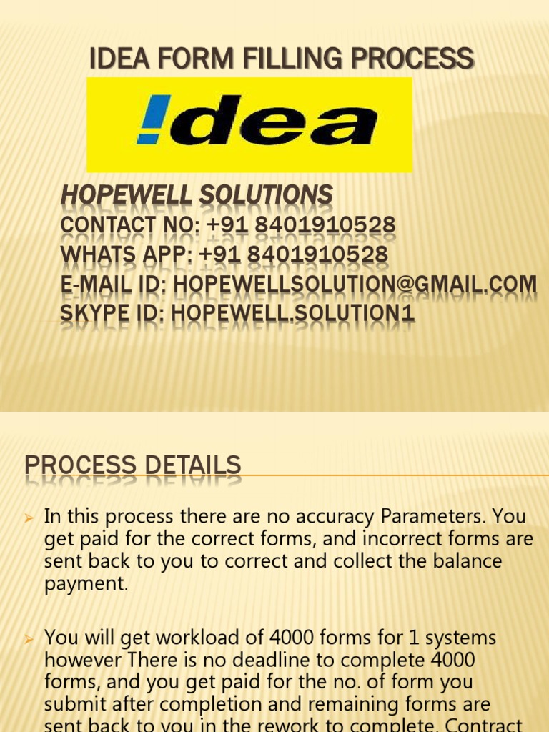 Idea Form Process Overview | PDF | Finance & Money Management