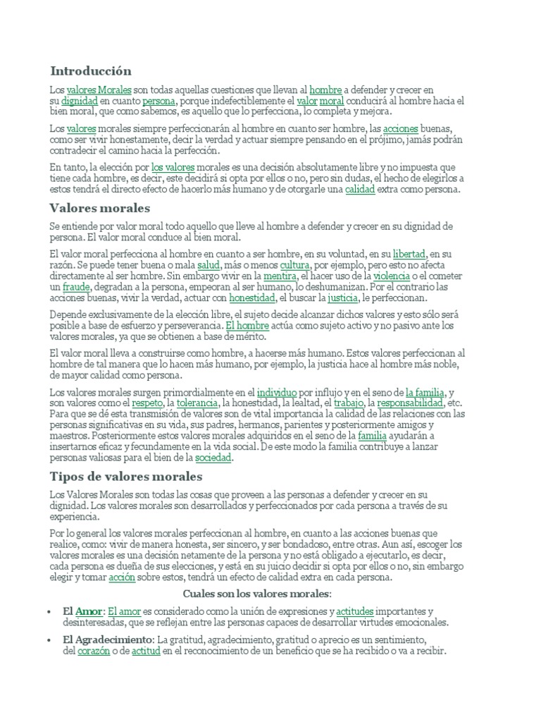 Exposicion de Valores Morales | PDF | Moralidad | Tolerancia