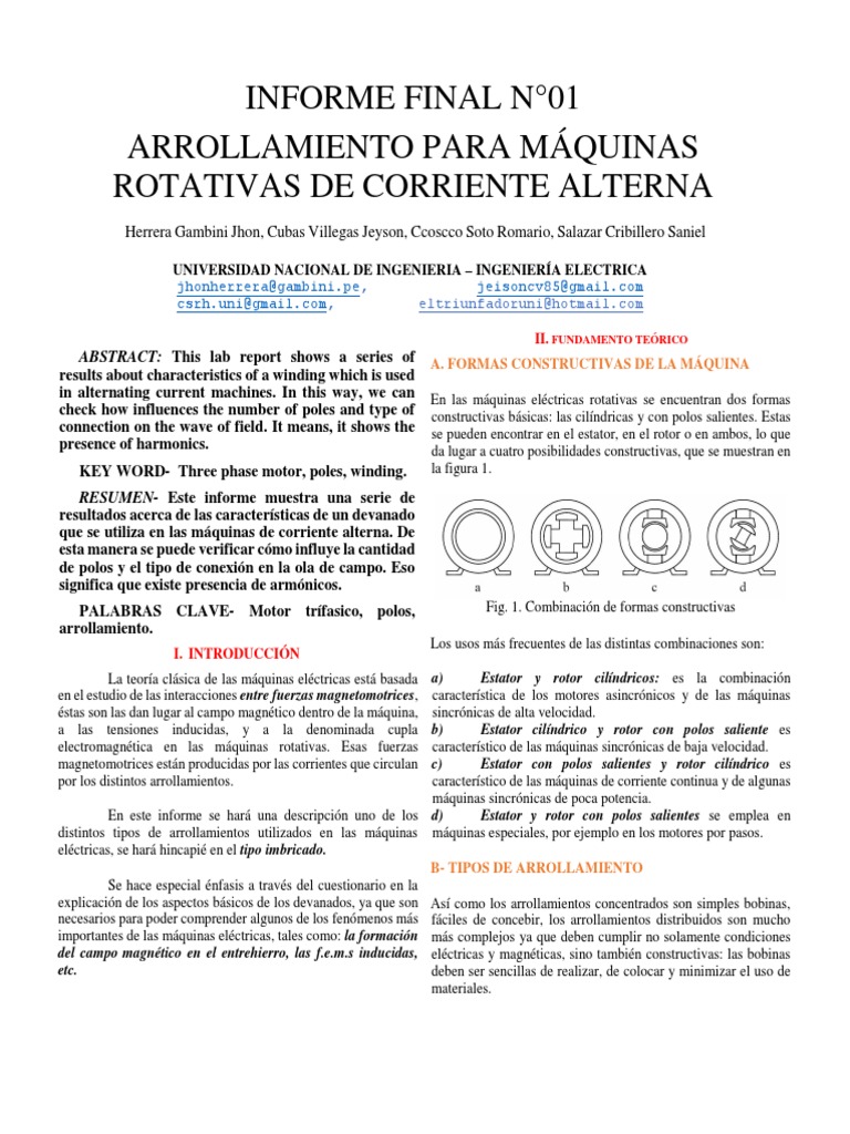 02 Arrollamiento para Maquinas Rotativas de Corriente Alterna | PDF | Inductor | Corriente eléctrica