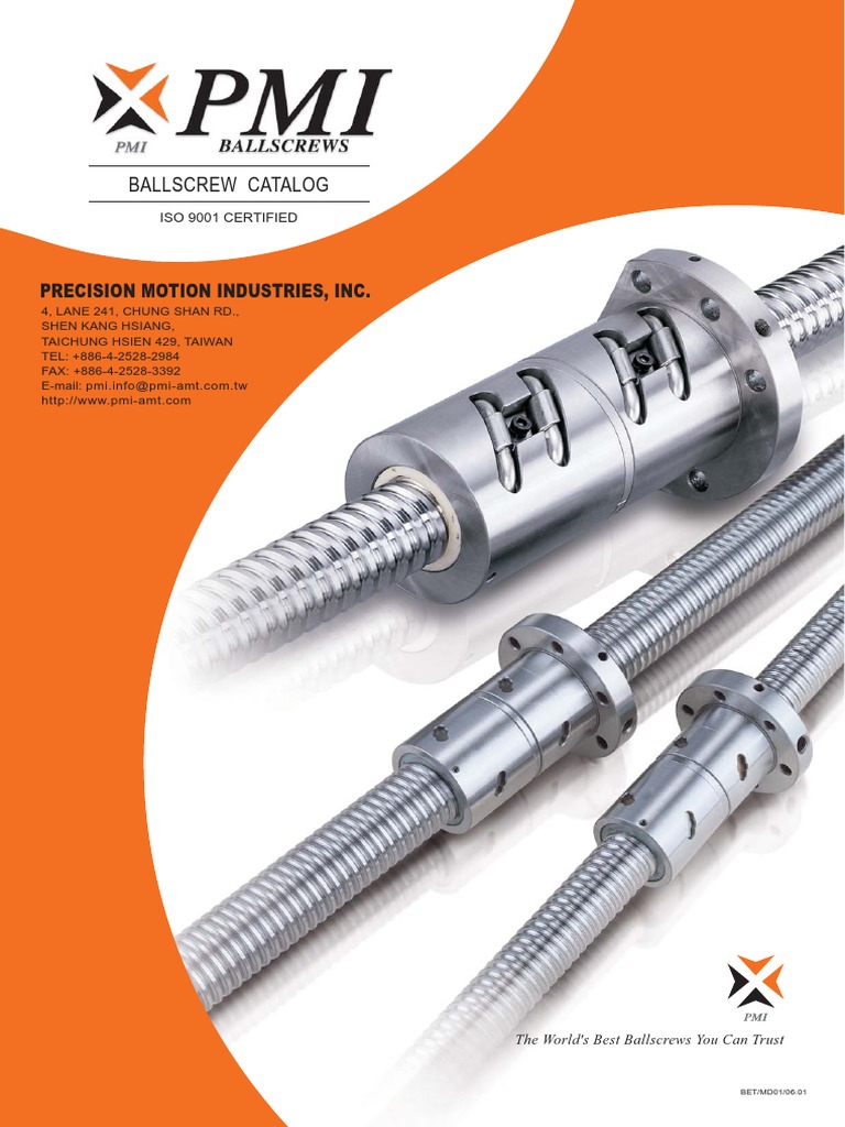 PMI Ballscrew Product Catalogue | PDF | Buckling | Classical Mechanics