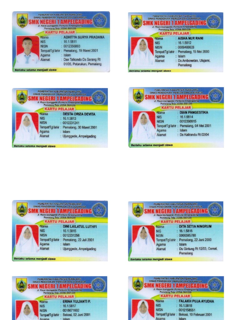 Print Kartu Osis | PDF